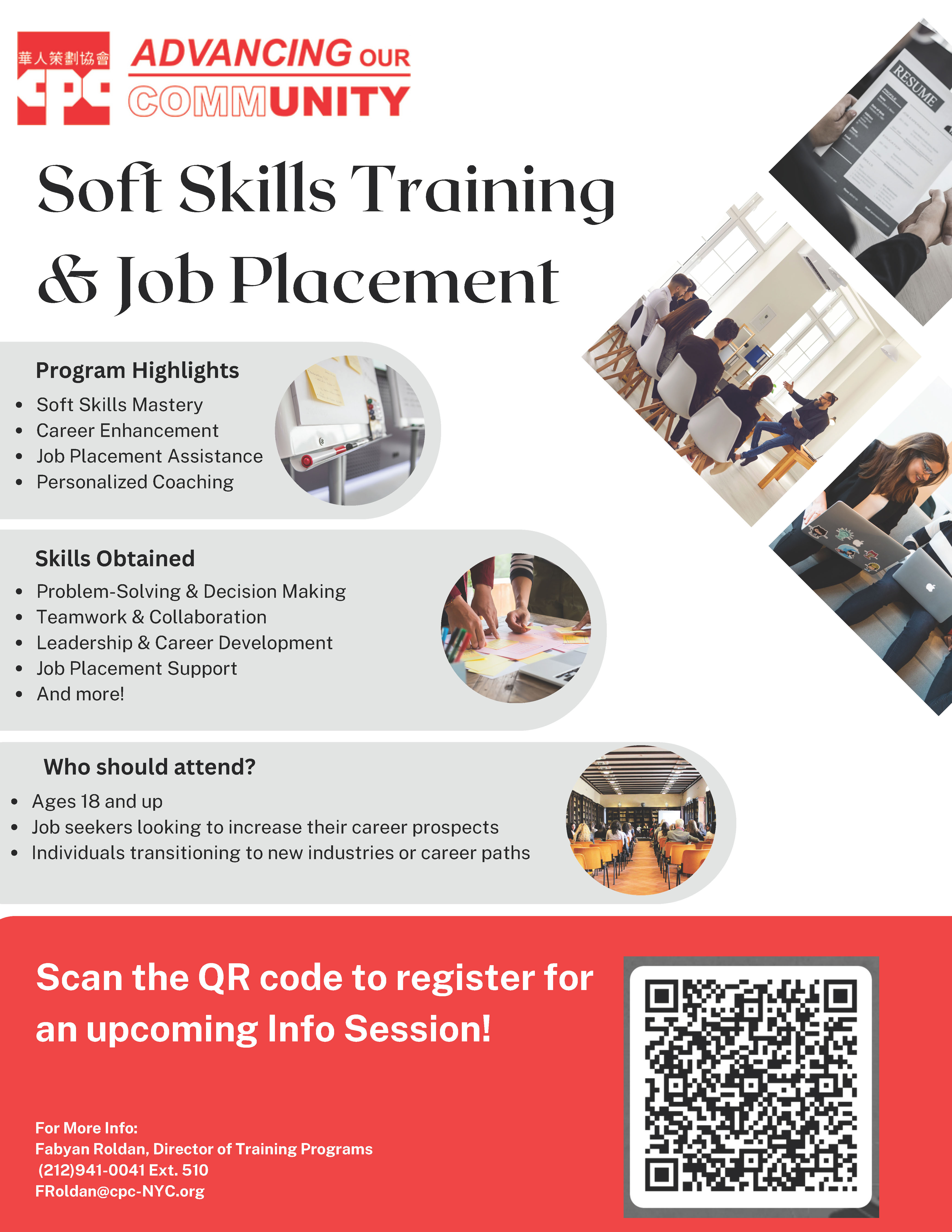 Soft Skills Training & Job Placement Information Session 2024-11-20 17:00:00 to 2025-01-11 17:00:00